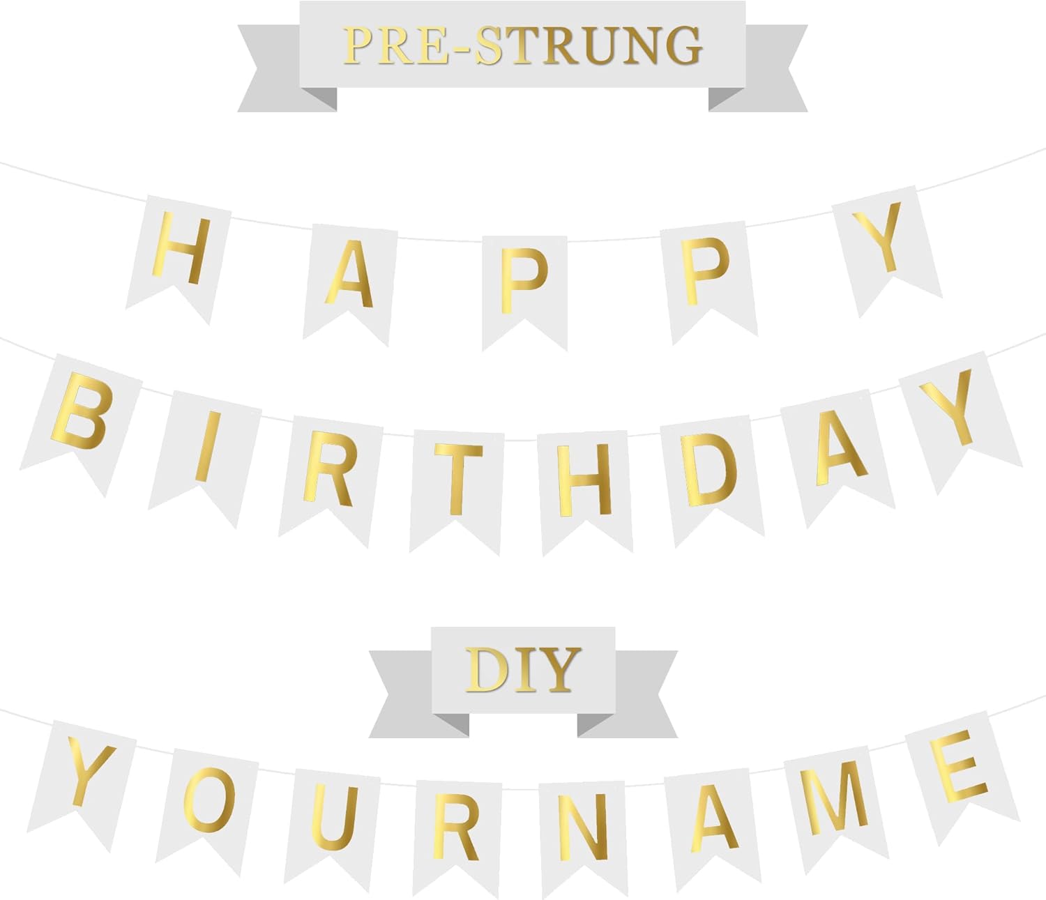 Amazon.com: Custom Banner Kit Pre-Strung Happy Birthday Banner with ...