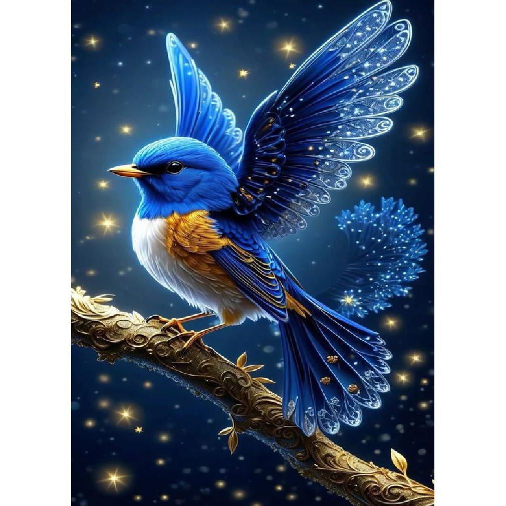 Amazon.com: askkqtx Diamond Art Kits for Adults,Bird Bluebird Diamond ...