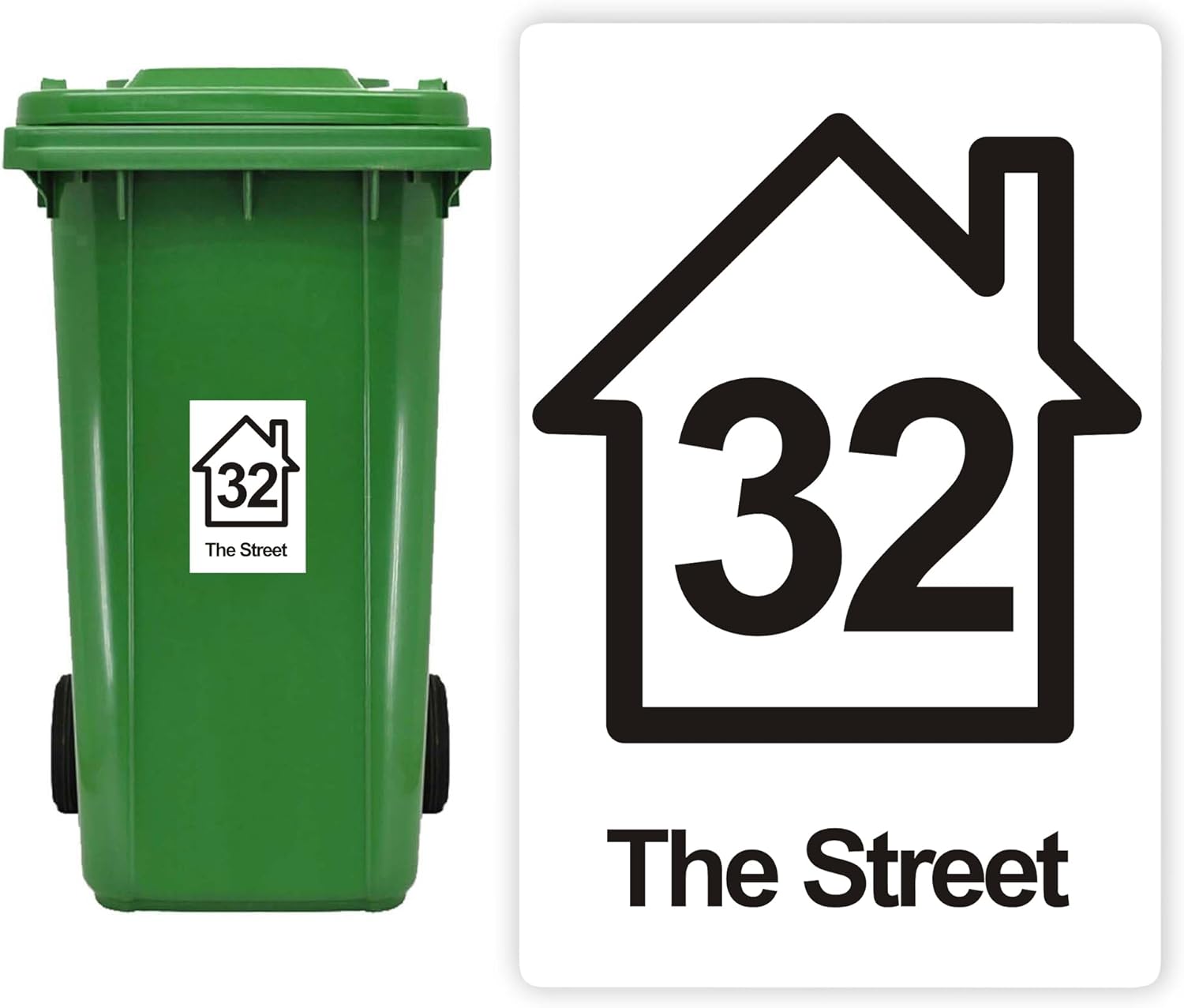 Personalised Bin Numbers for Wheelie Bins Set of 4 Wheelie Bin Numbers ...