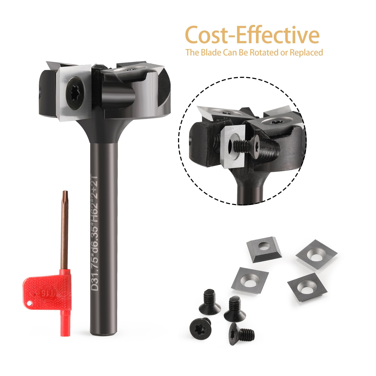 Snapklik.com : CNC Spoilboard Surfacing Router Bit 1/4 Shank, Slab ...