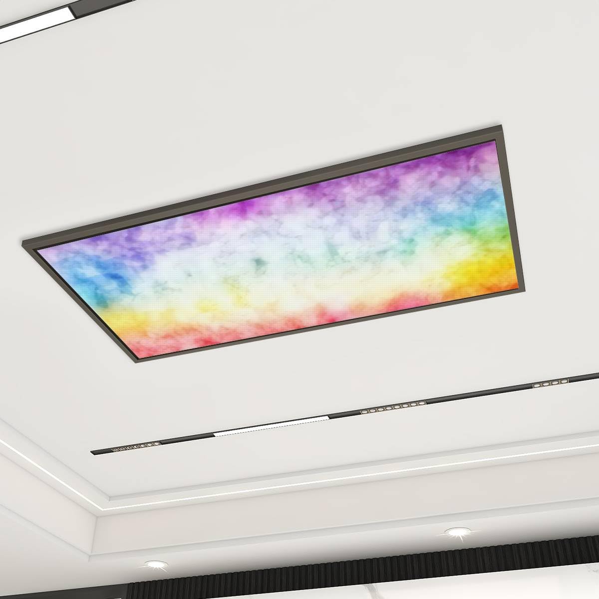 Decorative Fluorescent Light Covers for ceiling lights Abstract rainbow ...
