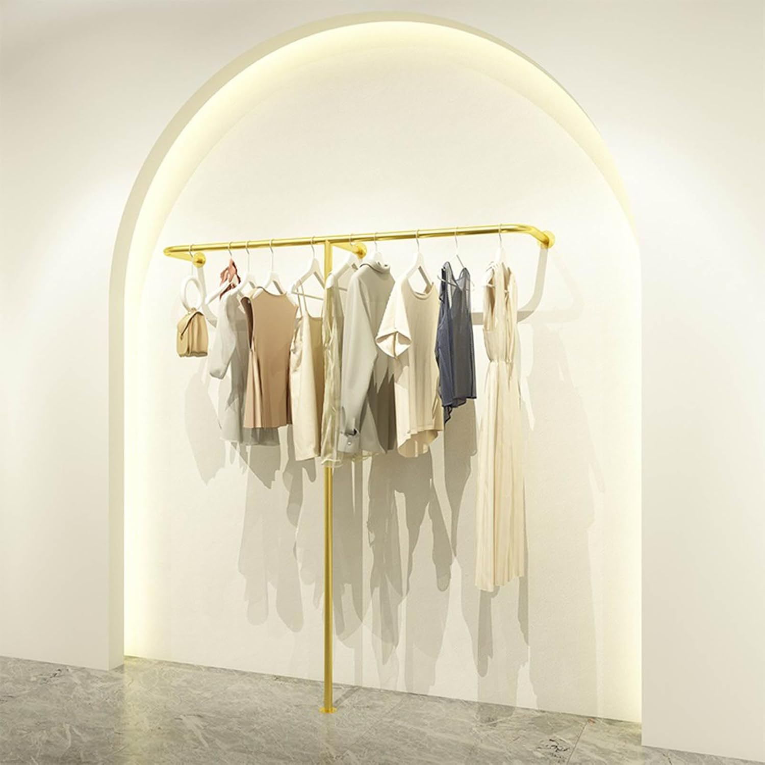 Amazon.com: Industrial Pipe Floating Clothing Rack Wall Mounted ...