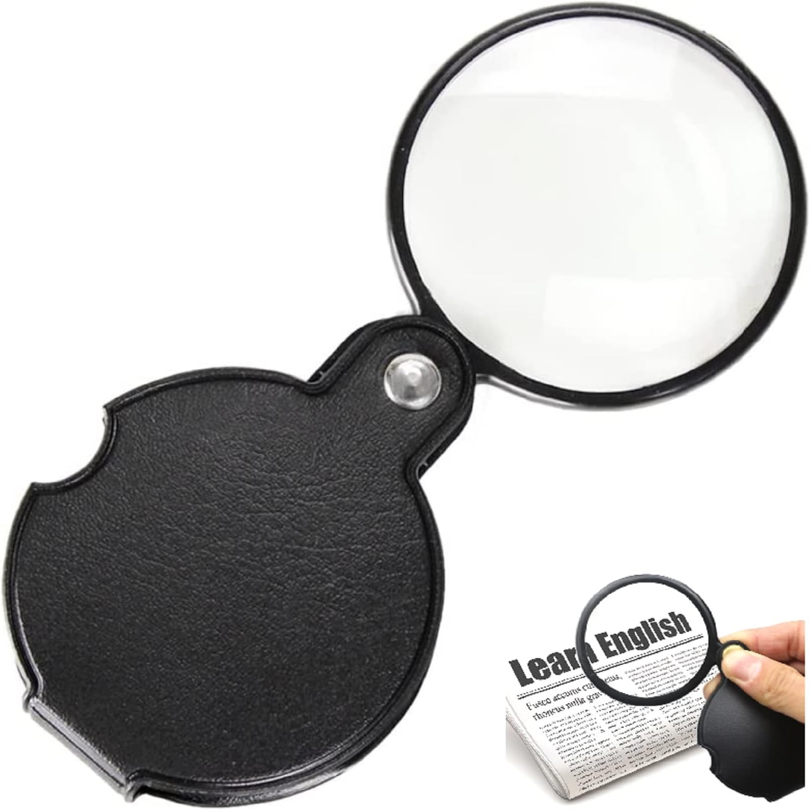 Dimeho 2 Stück Mini Lupe 10-fache Taschenlupe Faltbare Leselupe ...