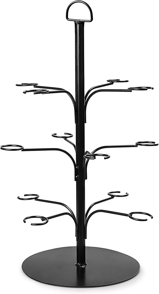 bar@drinkstuff Cocktail Tree Black - Glass Display for 12 Glasses, Gin ...