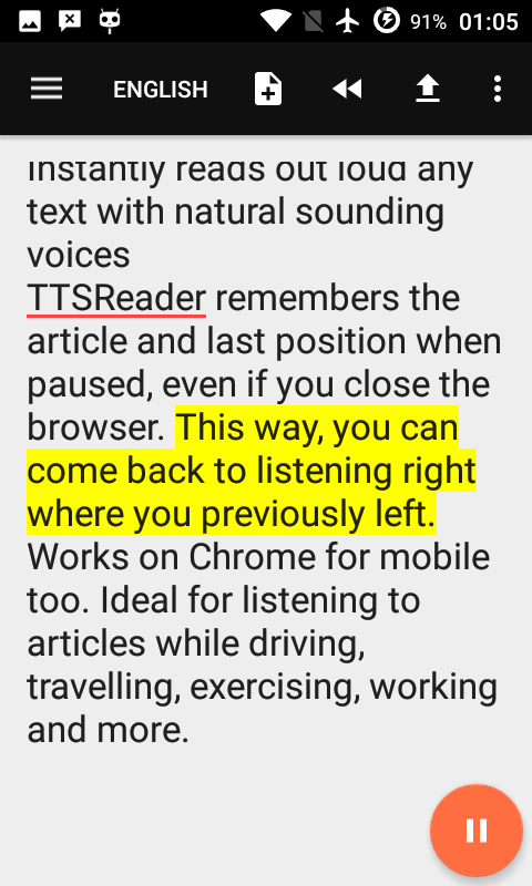 TTSReader - App on Amazon Appstore