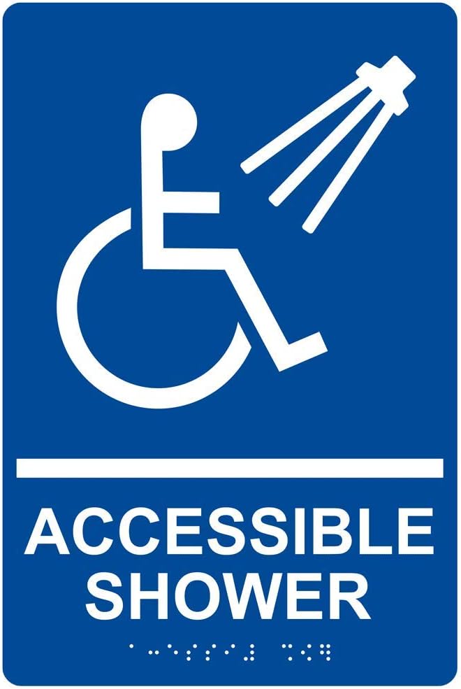 Amazon.com: ComplianceSigns.com Accessible Shower Sign, ADA-Compliant ...