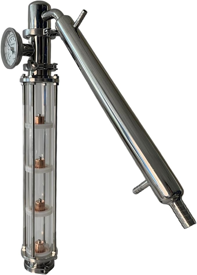 Amazon.com: 2 inch Glass Reflux Still Column with Condenser ...