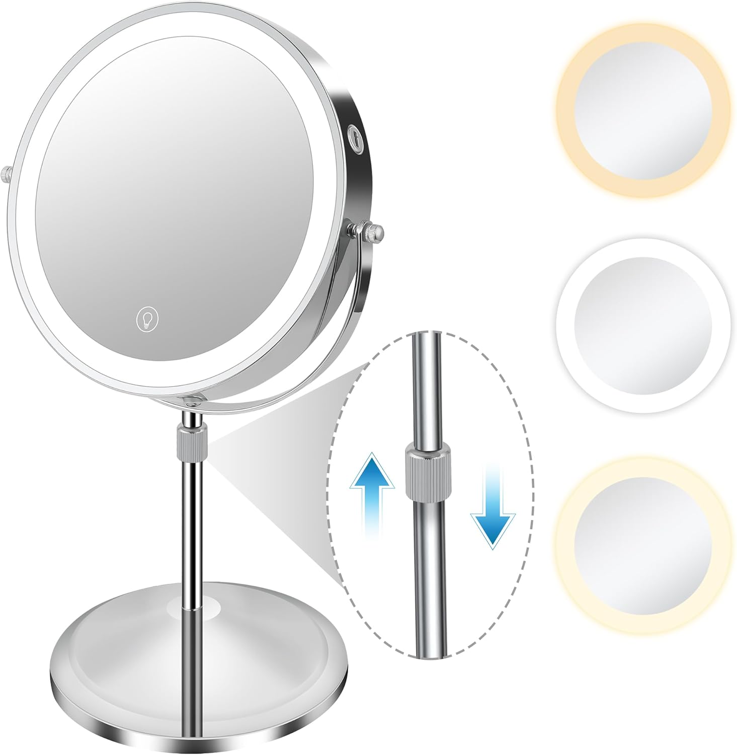Amazon.com - 9’’ 【Plus Size】 Rechargeable Lighted Makeup Mirror 1X/10X ...