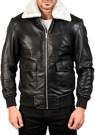 Men's Air Force A2 USAF Pilot Aviator Real Leather Flight Bomber Jacket ...