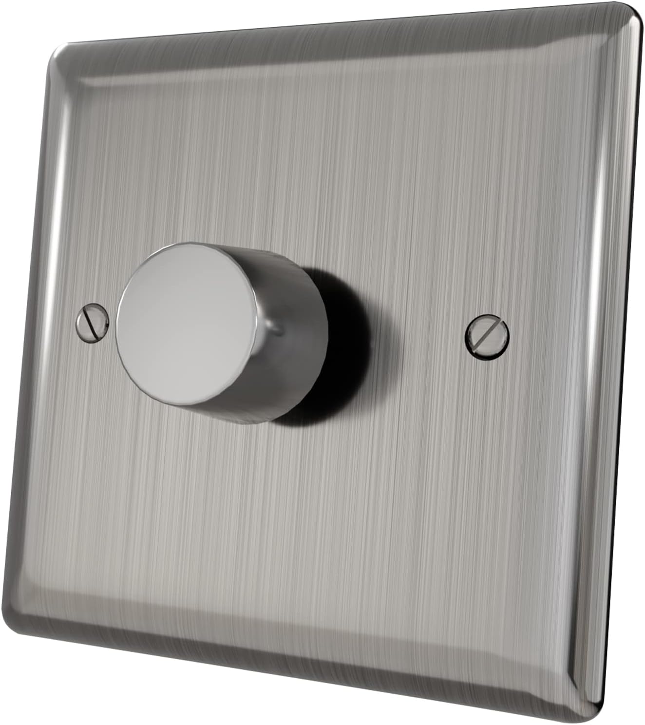 AET FSC1GDIM40 Satin Chrome Flat 400W-10 Amp Single 1 Gang 2 Way 400W ...