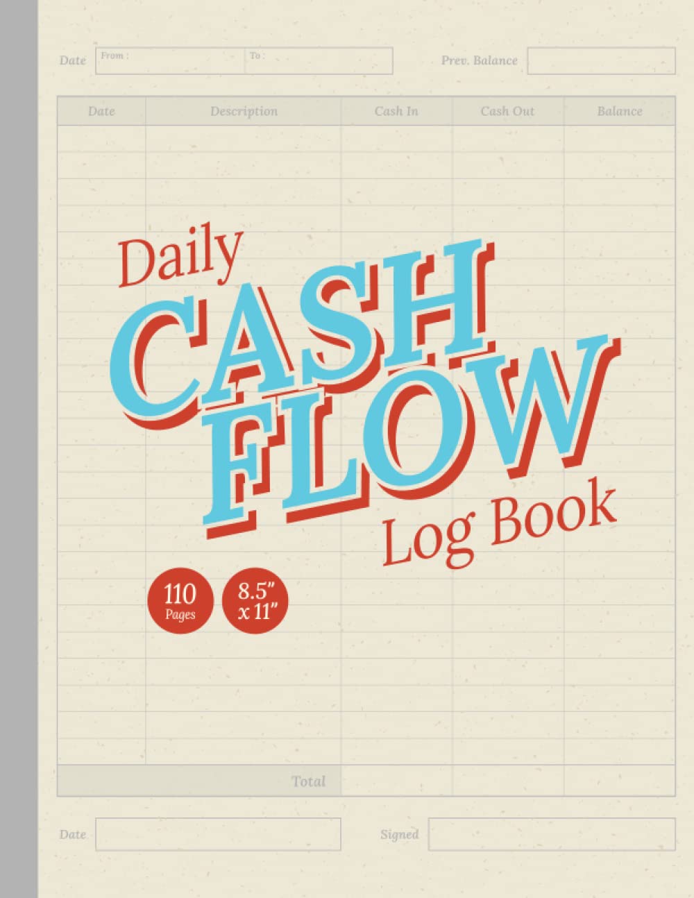 Daily Cash Flow Log Book: Petty Cash Log Book, Cash Flow Ledger Book ...