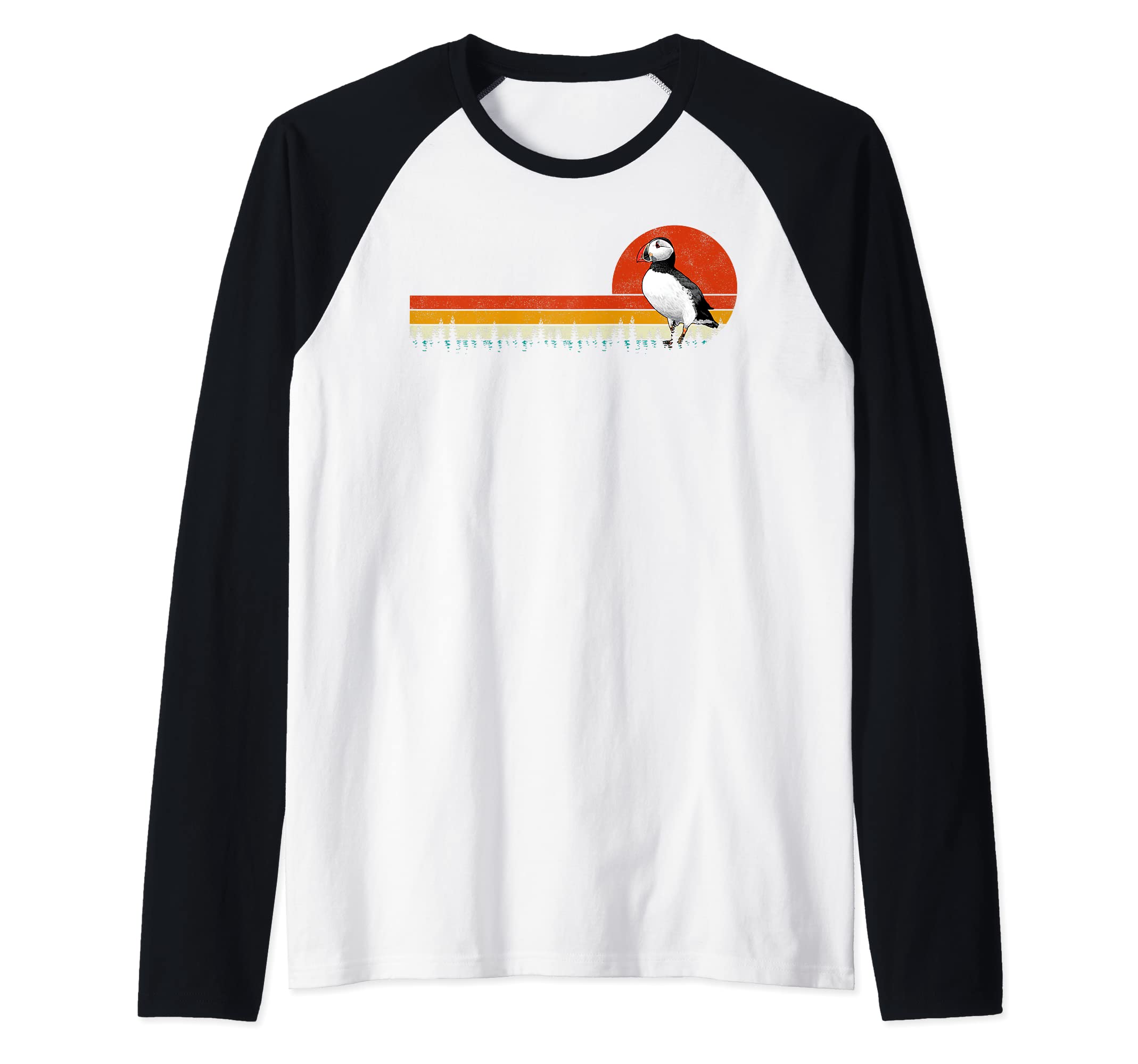 Vintage Retro Style Atlantic Puffin Ocean SeaBird Puffins Raglan ...