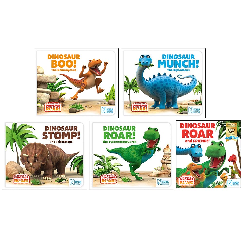 World of Dinosaur Roar Series 1-4 & World Book Day 5 Books Collection ...