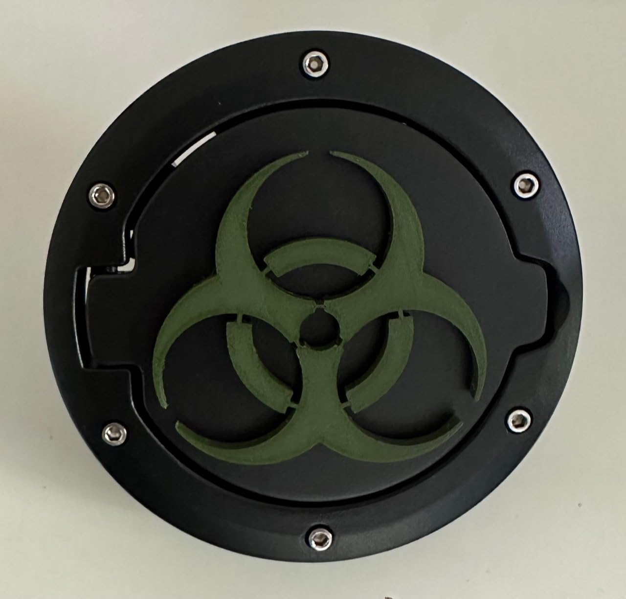 Amazon.com: Biohazard logo in 3d - Black with Army Green Gas Cap Cover ...
