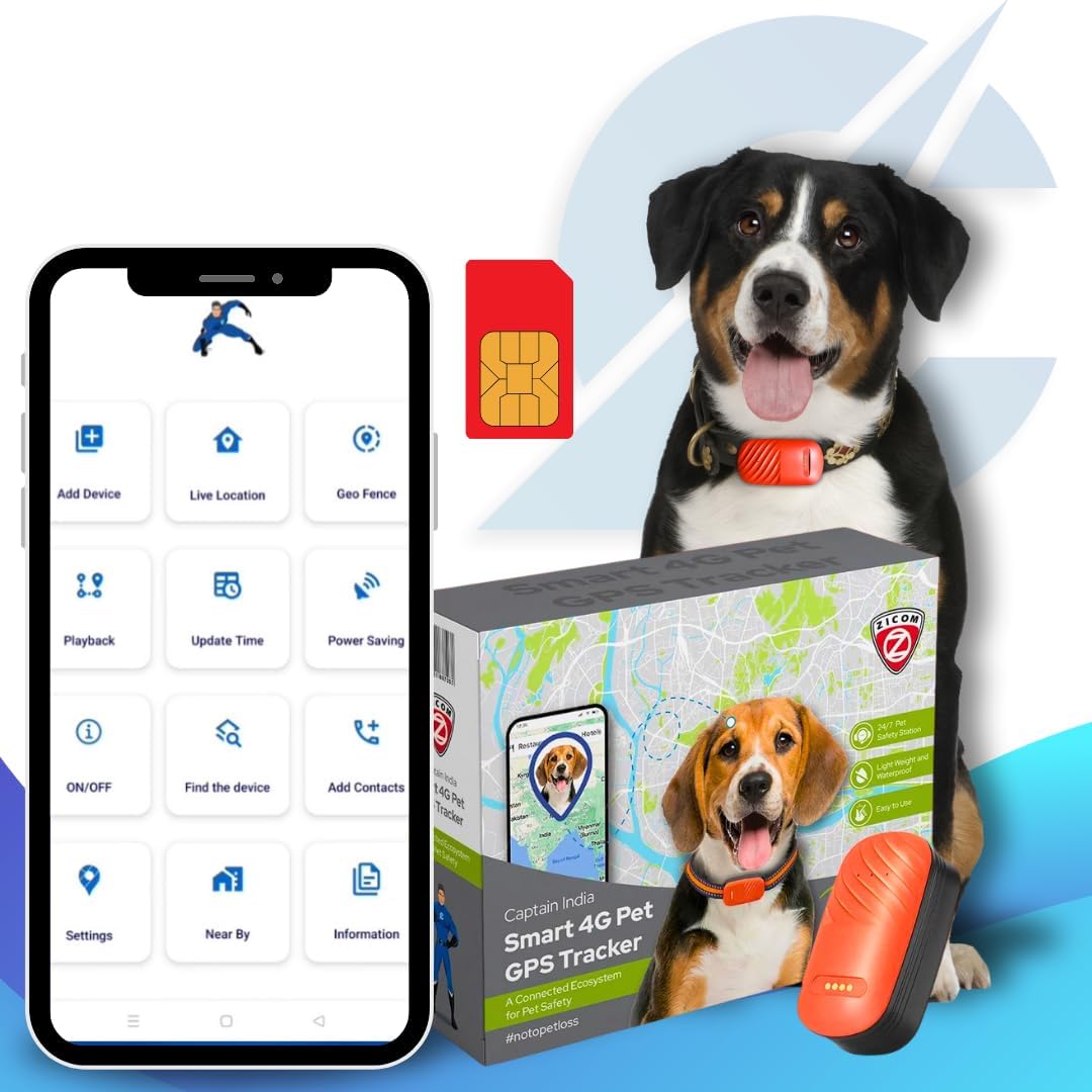 Captain India Pet Smart 4G GPS Tracker: Real-time Monitoring for Dogs ...