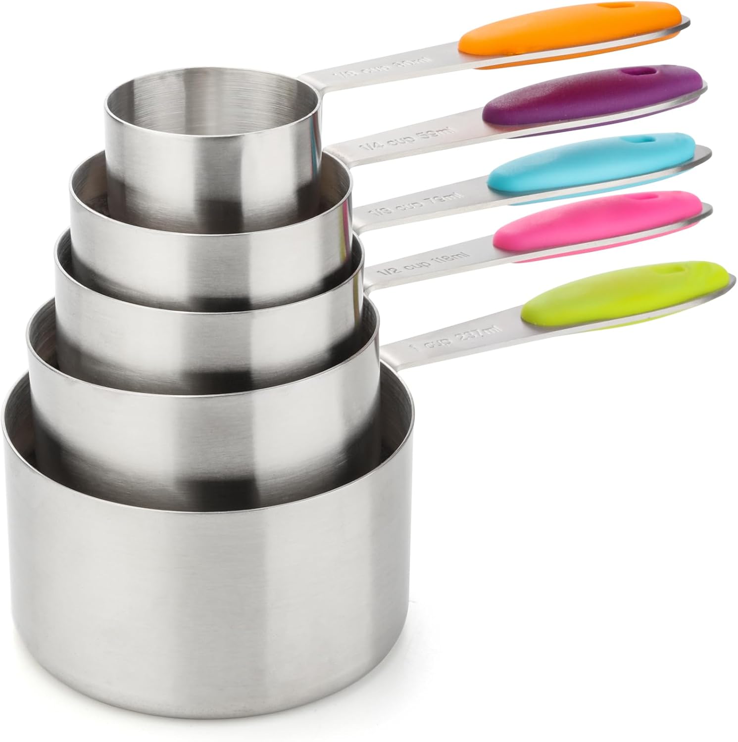 Amazon.com: Measuring Cups Set, Stainless Steel Nesting Measuring Cups ...