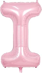 Amazon.com: Pink Letter I Balloons,40 Inch I Letter Balloon Light Pink ...