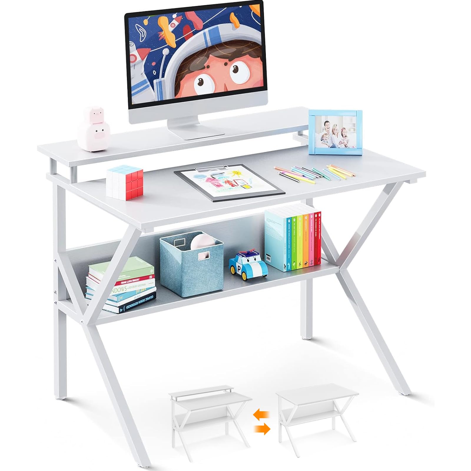 Amazon.com: ODK Small Computer Desk, 27.5 inch Desk for Small Spaces ...