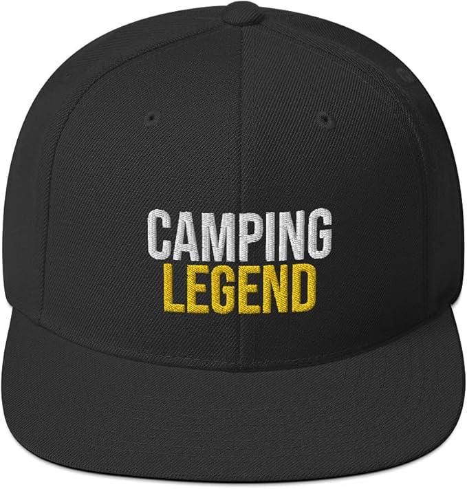 Camping Legend Hat (Embroidered Snapback Cap) - Outdoors Nature Apparel ...