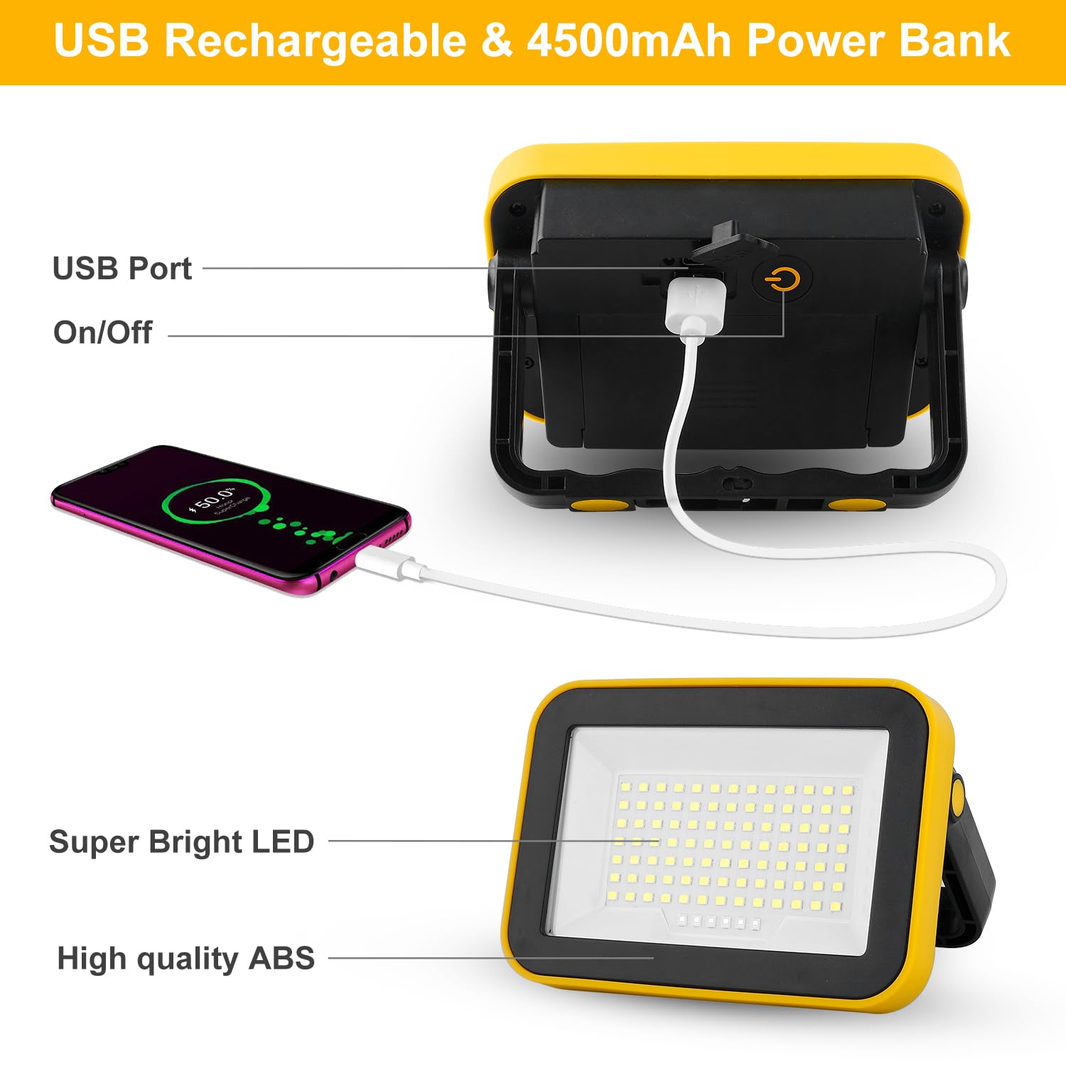 Snapklik.com : T-Sun Rechargeable Work Light LED Work Light Portable ...