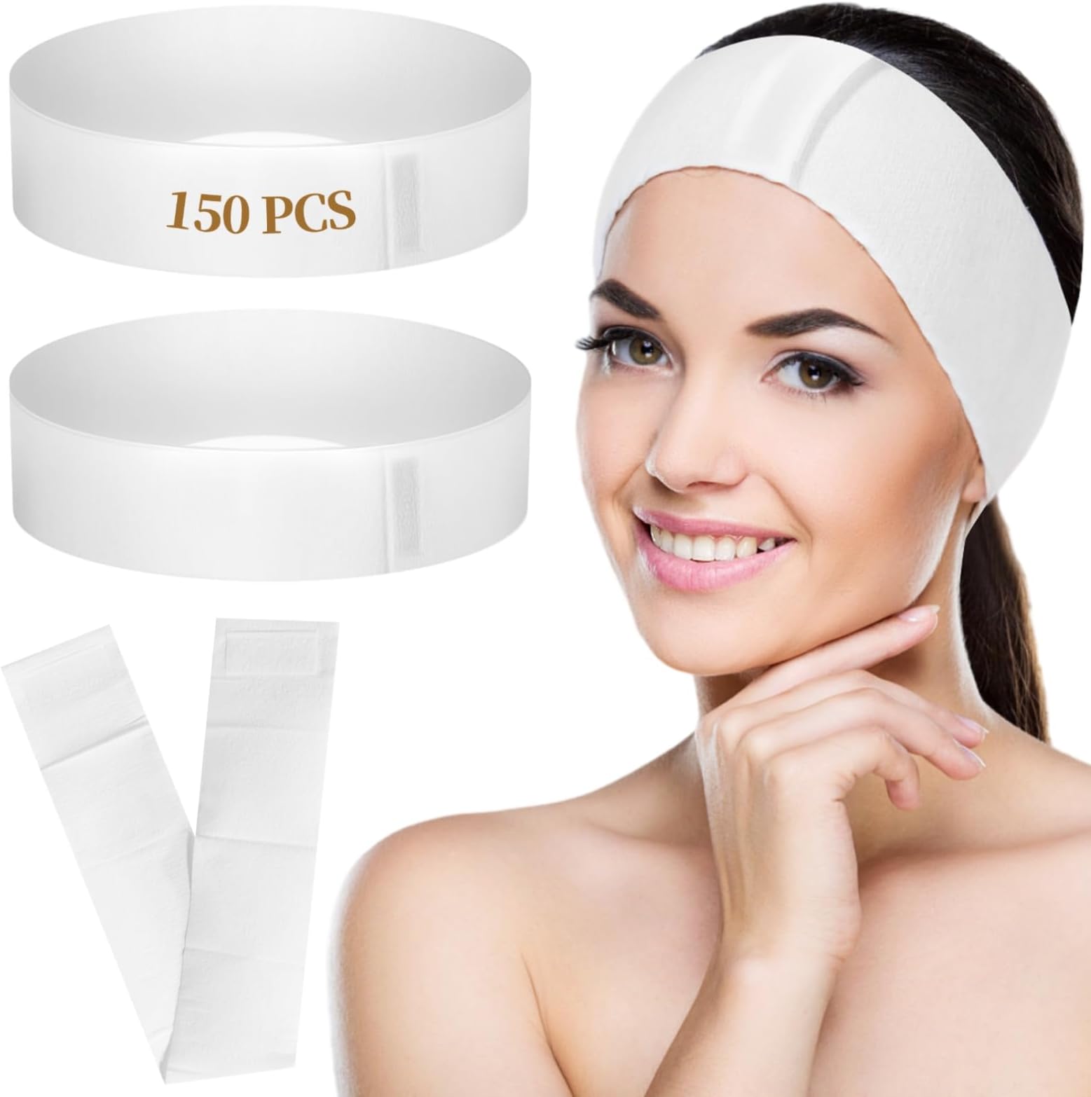 Amazon.com : Merkaunis 200 Pieces Disposable Spa Facial Headbands ...
