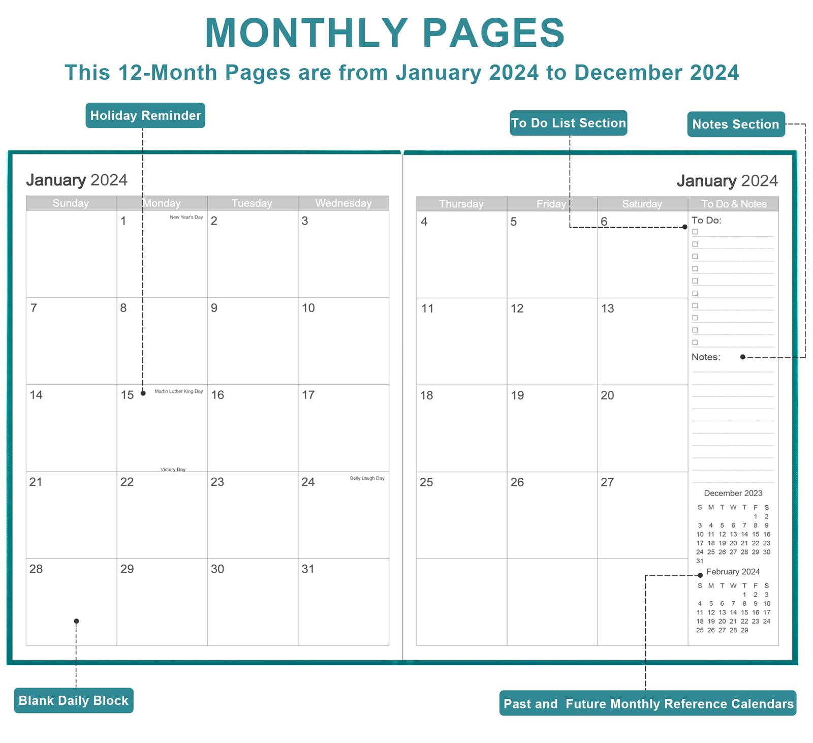 Snapklik.com : Planner 2024 - Weekly & Monthly Planner 2024, Hard Cover ...