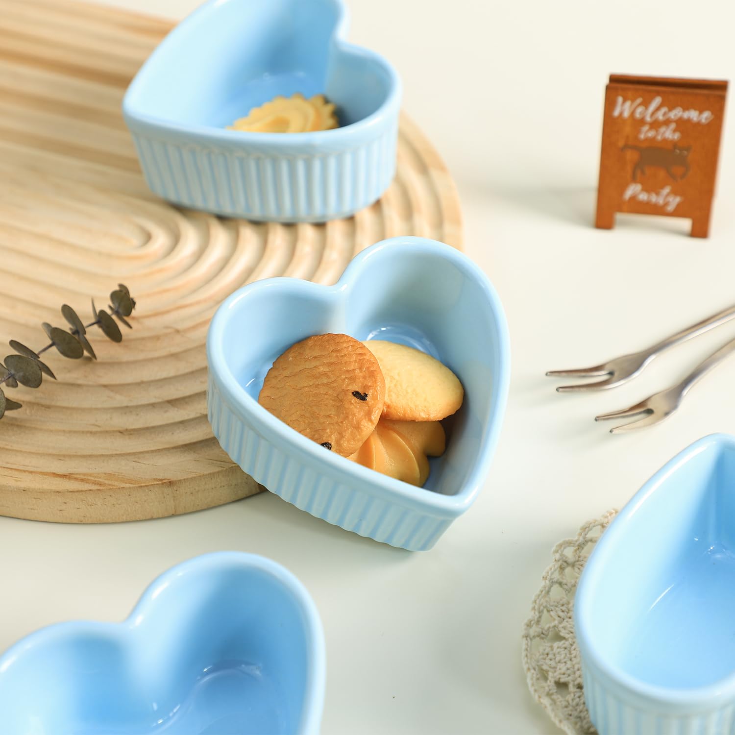 Snapklik.com : Sizikato Heart-Shaped Porcelain Souffle Dishes