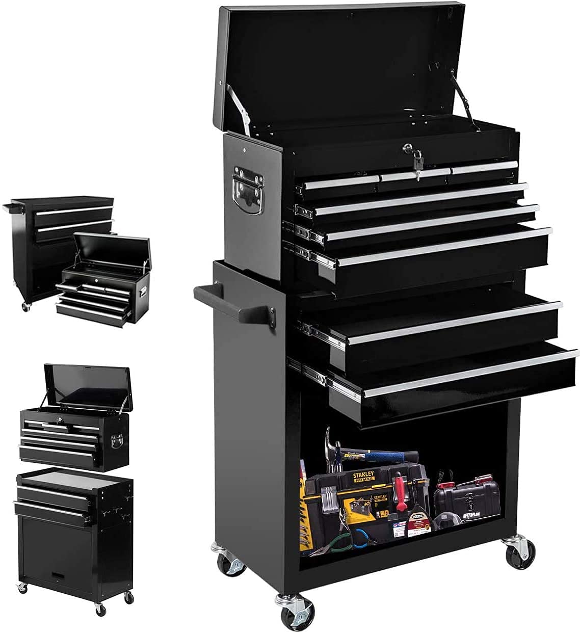 Buy 8-Drawer Rolling Tool Chest, High Capacity Tool Chest Tool Cabinet ...