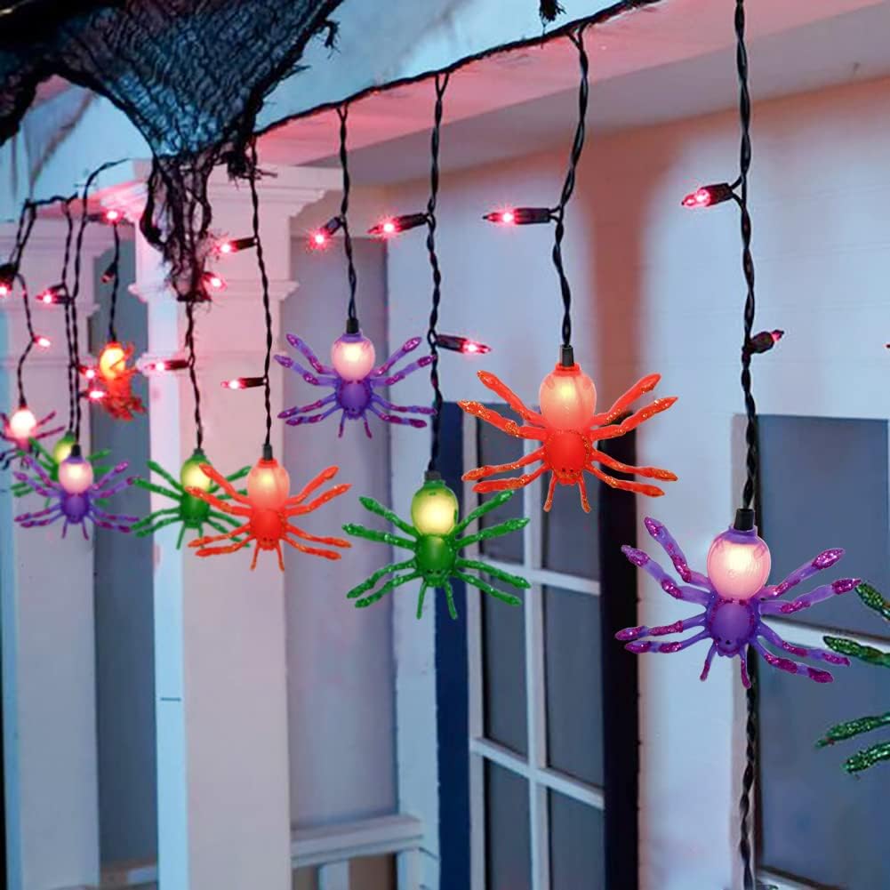 Amazon.com : Halloween Spider String Lights, 7Ft Halloween Decorations ...