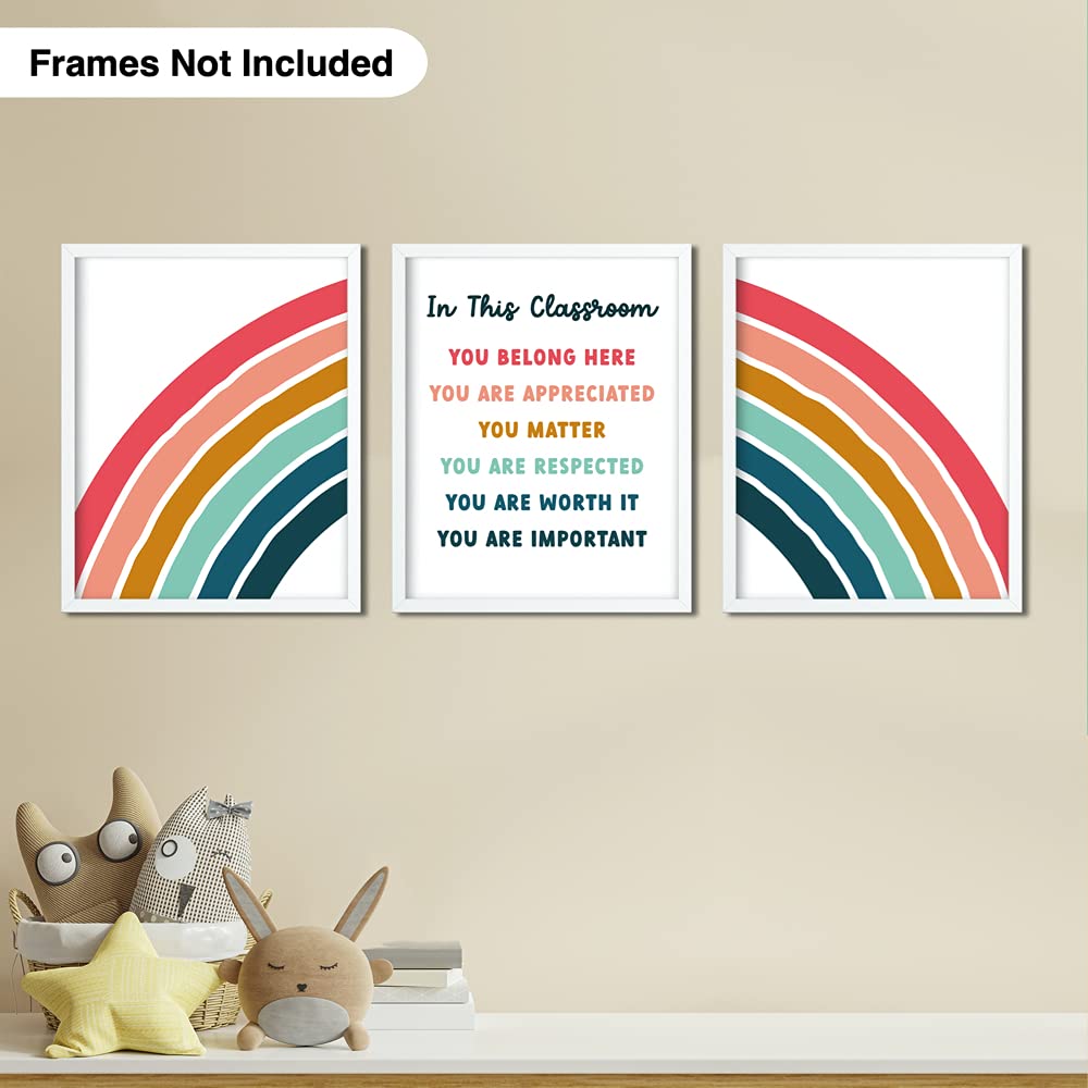 Buy Inspirational In This Classroom Wall Art - 3 Piece Rainbow Set (8 ...