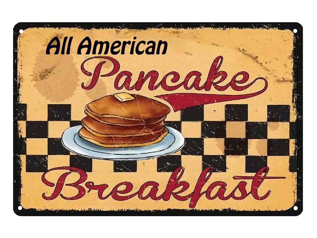 Amazon.com: Pancake Breakfast Retro Vintage Signs Wall Decor Metal Sign ...