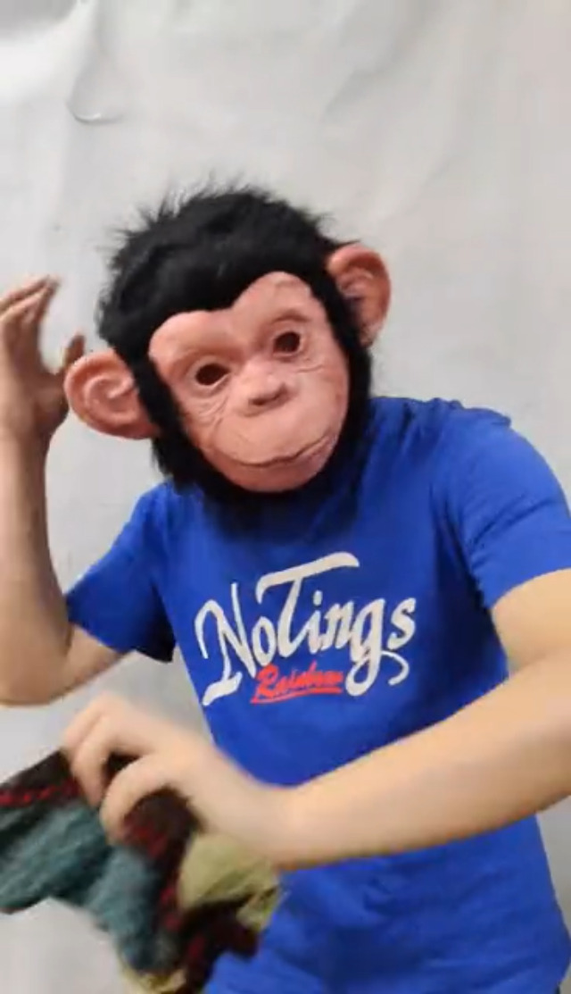 Halloween Costume Monkey Animal Costume Mask Latex Monkey Mask - Full ...