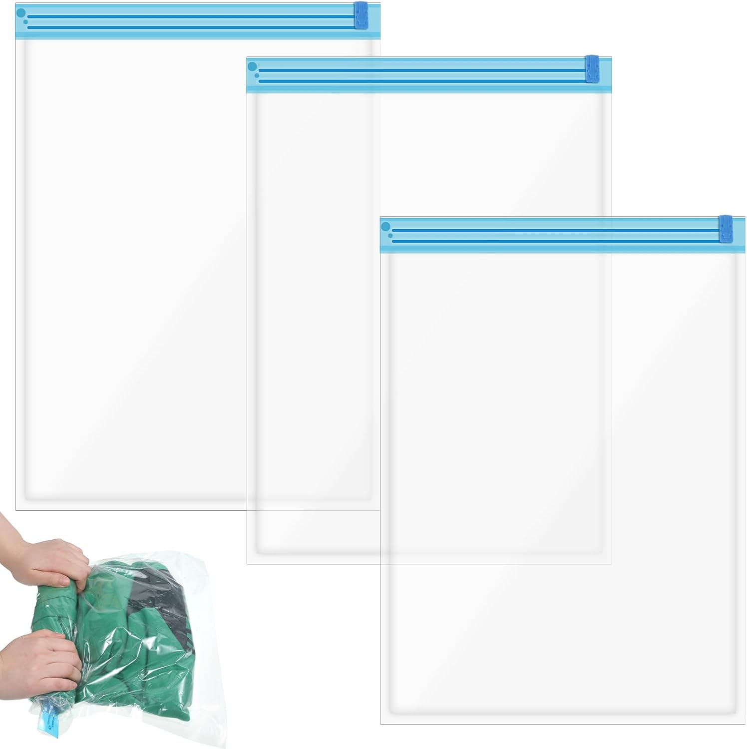 Amazon.com: 3 Pack Roll Up Compression Bags for Travel 19.6''x13.7 ...