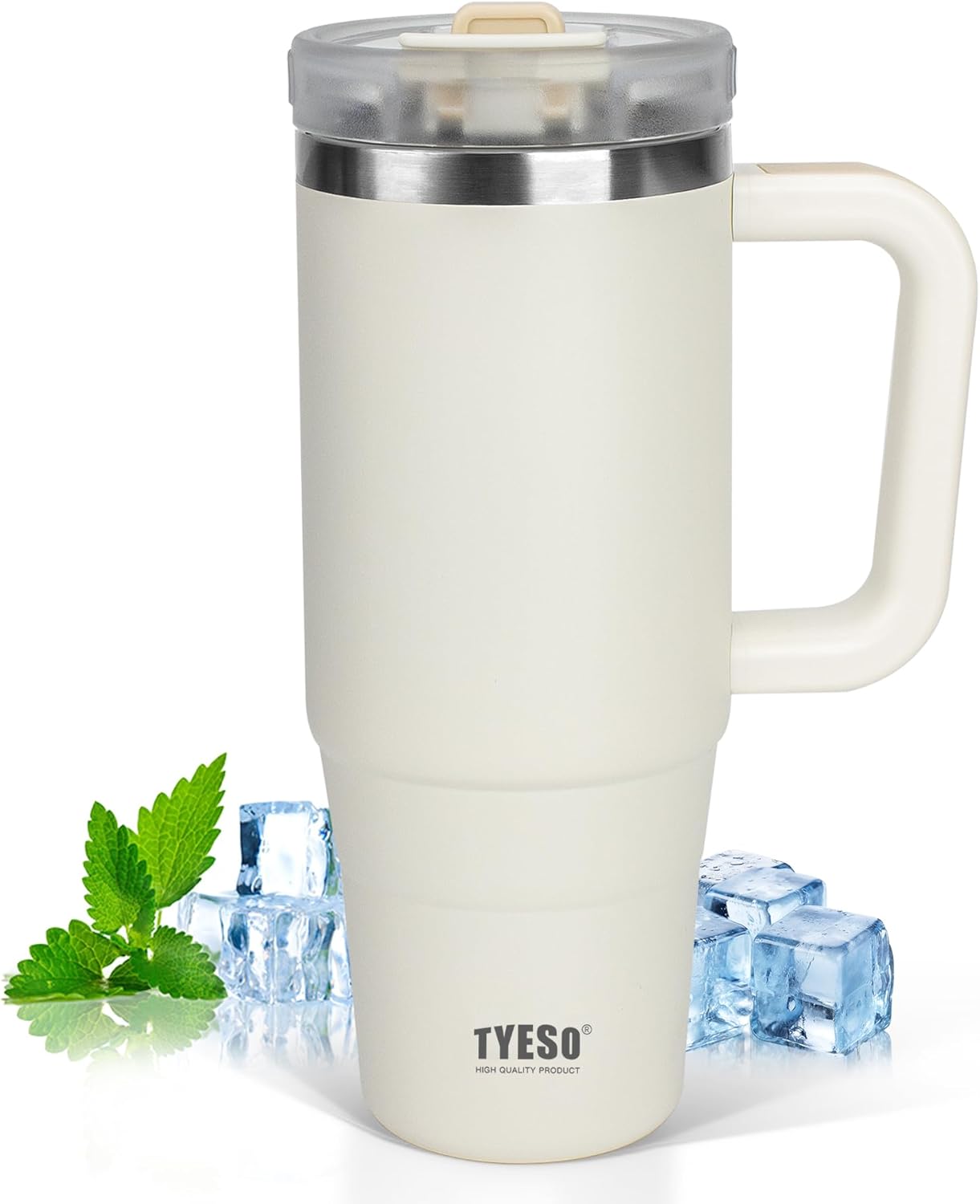 Amazon.com | Tyeso 30 oz Tumbler with Handle, Straw and Lid - Leak Resistant Insulated Stainless ...
