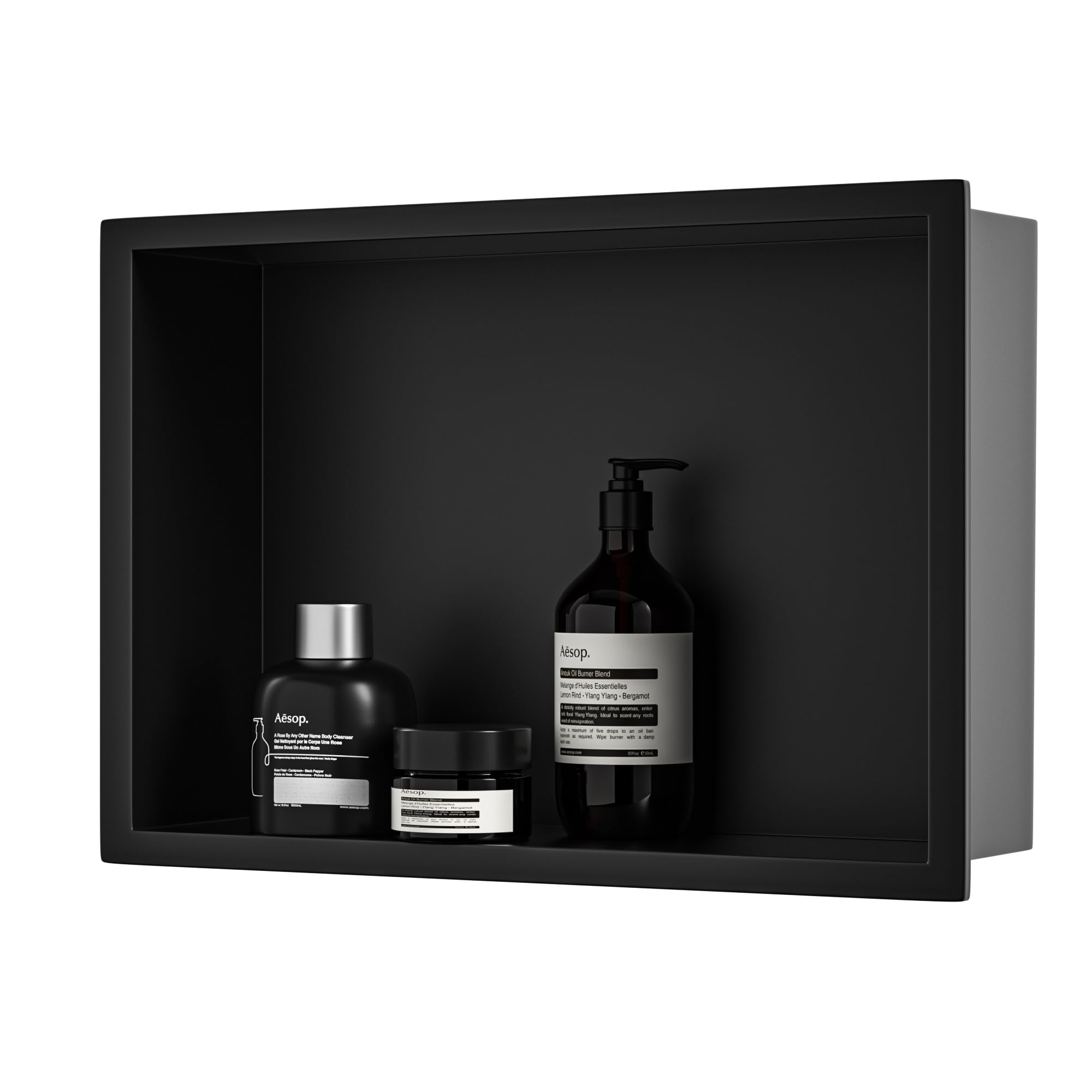 Bernkot Stainless Steel Shower Niche 18" X 12" Matte Black No Tile ...