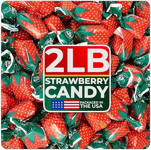 Amazon.com : Strawberry Hard Candy Individually Wrapped by Cambie, 2 ...