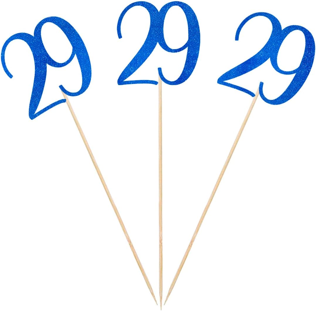 Amazon.com: Blue Glitter 29th Birthday Centerpiece Sticks, 12-Pack ...