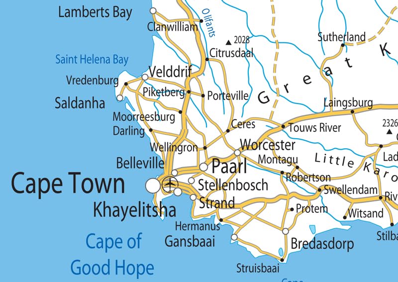 Road Map Of Western Cape South Africa