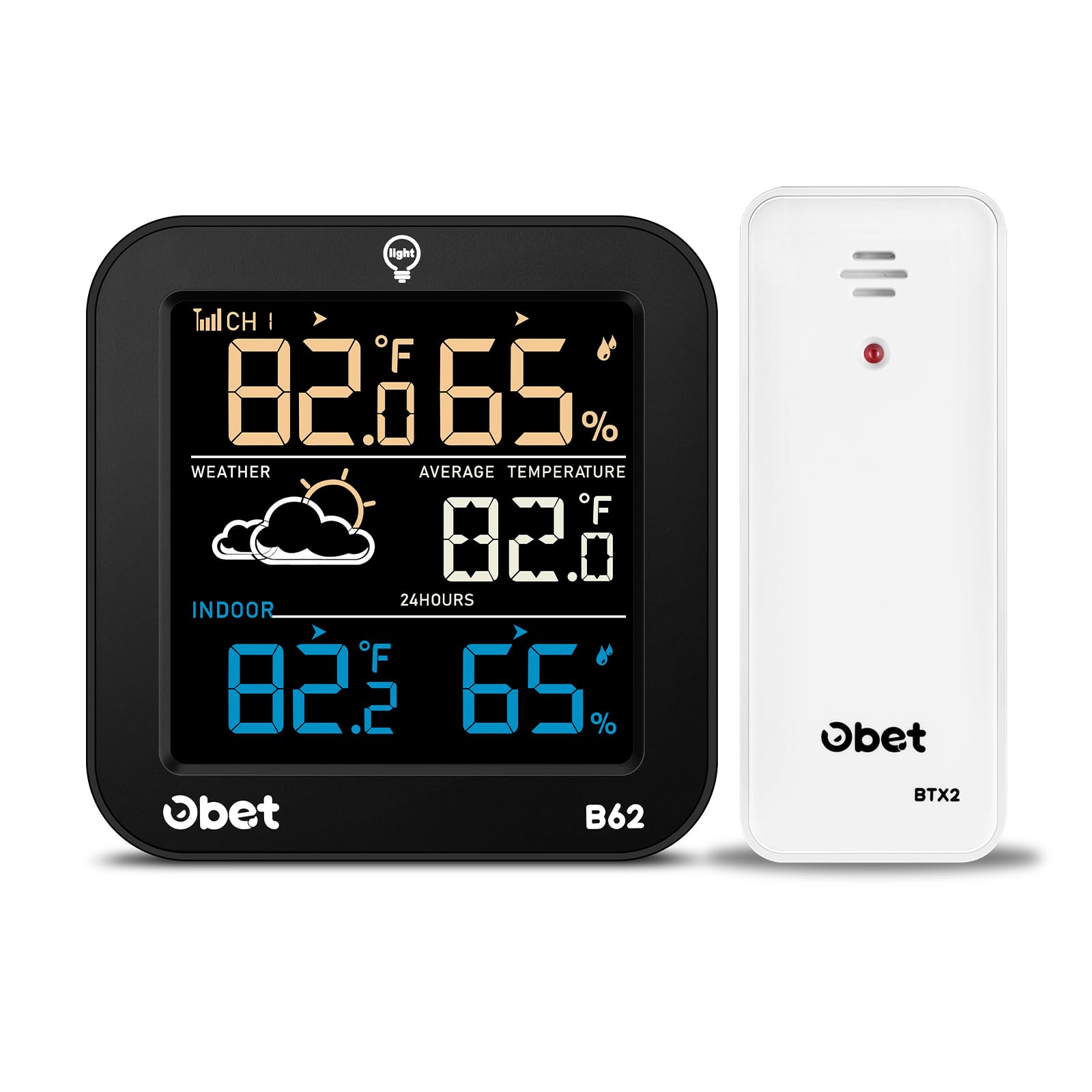 Snapklik.com : OBET Indoor Outdoor Thermometer Wireless Weather Station