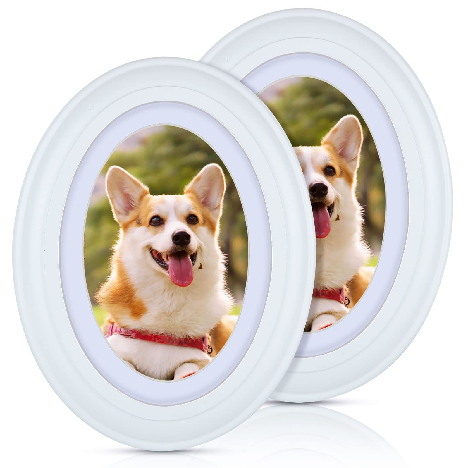 Amazon.com - SENENQU 2 Pack White Oval Picture Frames 8x10 Classic Oval ...