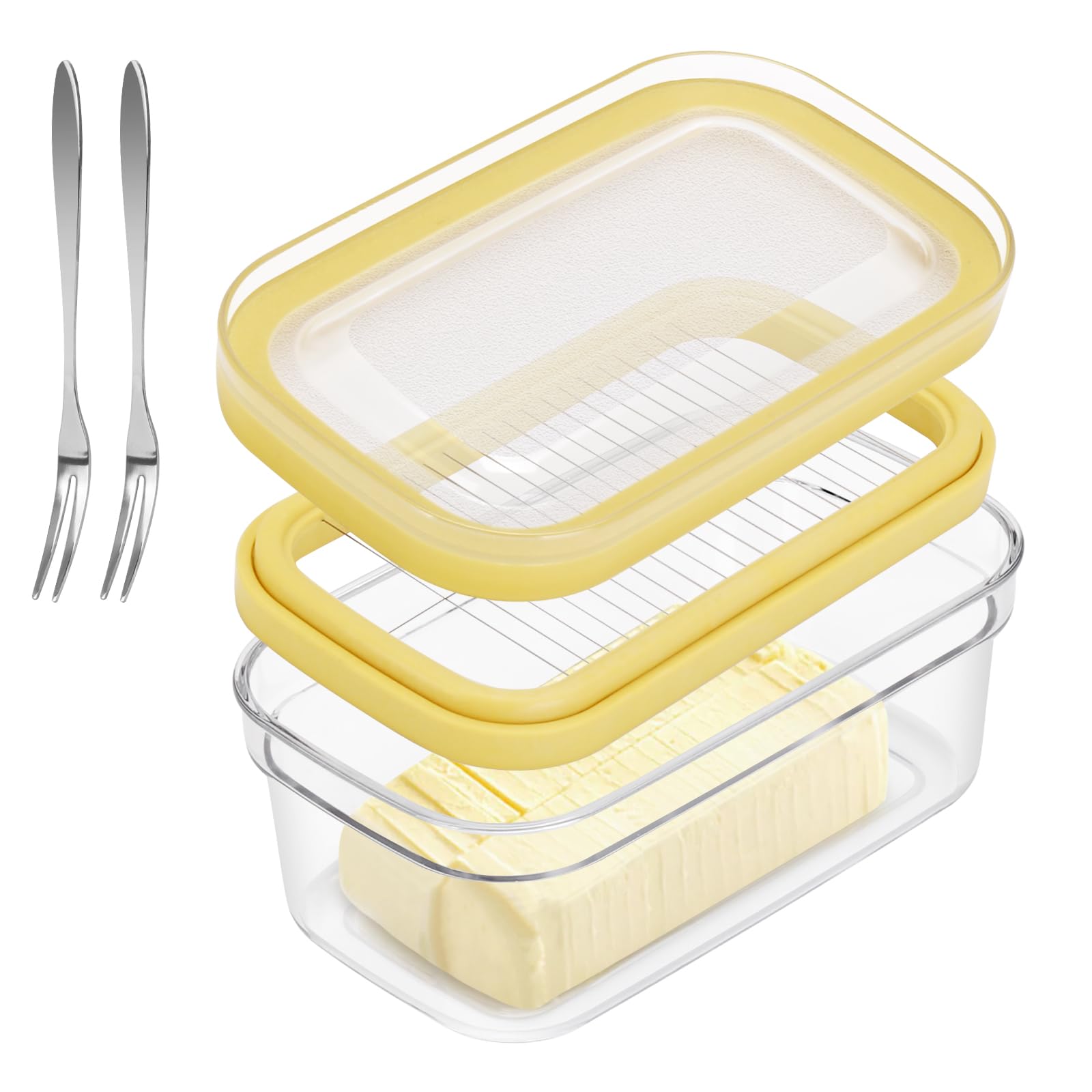 Amazon.com: ShineMe Butter Slicer Cutter, Airtight Plastic Butter Dish ...