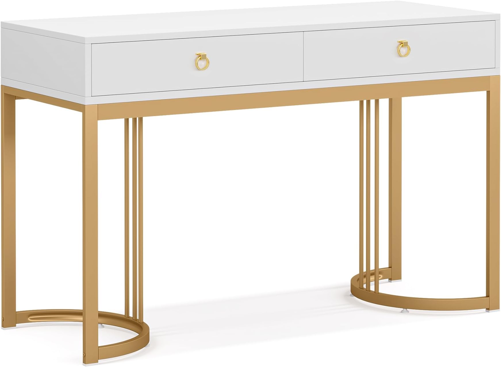 Amazon.com: LITTLE TREE Vanity Desk with 2 Drawers, Moder 47 inch ...