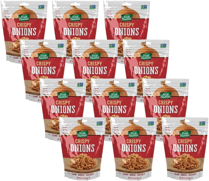 Amazon.com : Fresh Gourmet Crispy Onions Snack and Salad Topper, 24 ...
