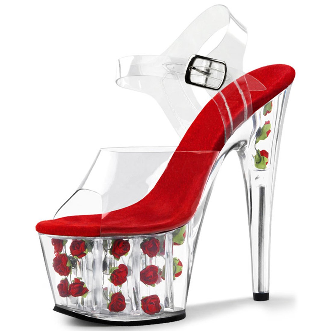 Buy Summitfashions Stunning Red Rose High Heels with 7 Inch Stiletto ...