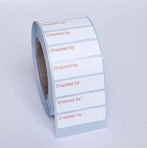 1000 Checked by: Labels 32mm x 9mm : Amazon.co.uk: Stationery & Office ...