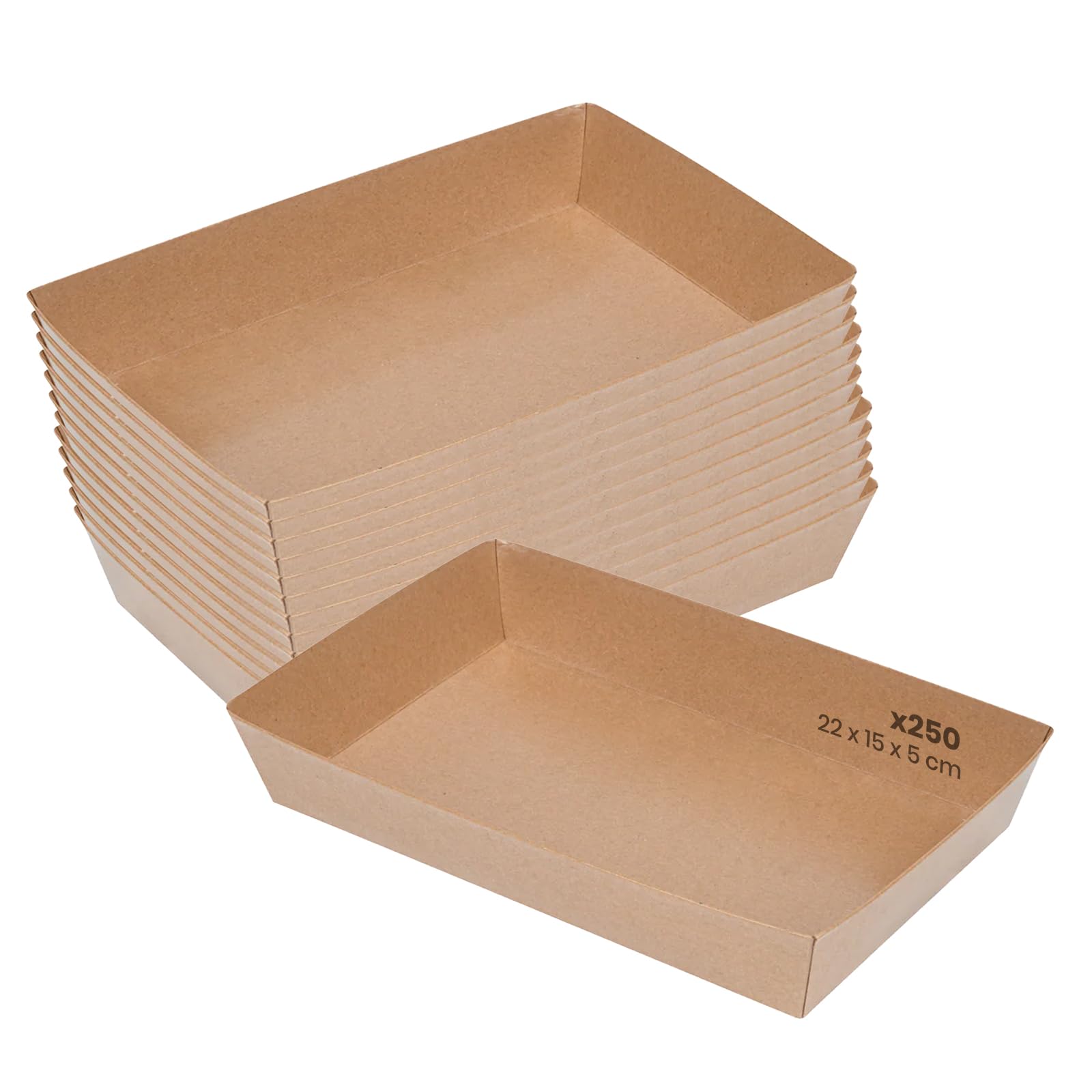Orange Packaging Corrugated Cardboard Food Trays 22x15x5 cm (250-Pack ...
