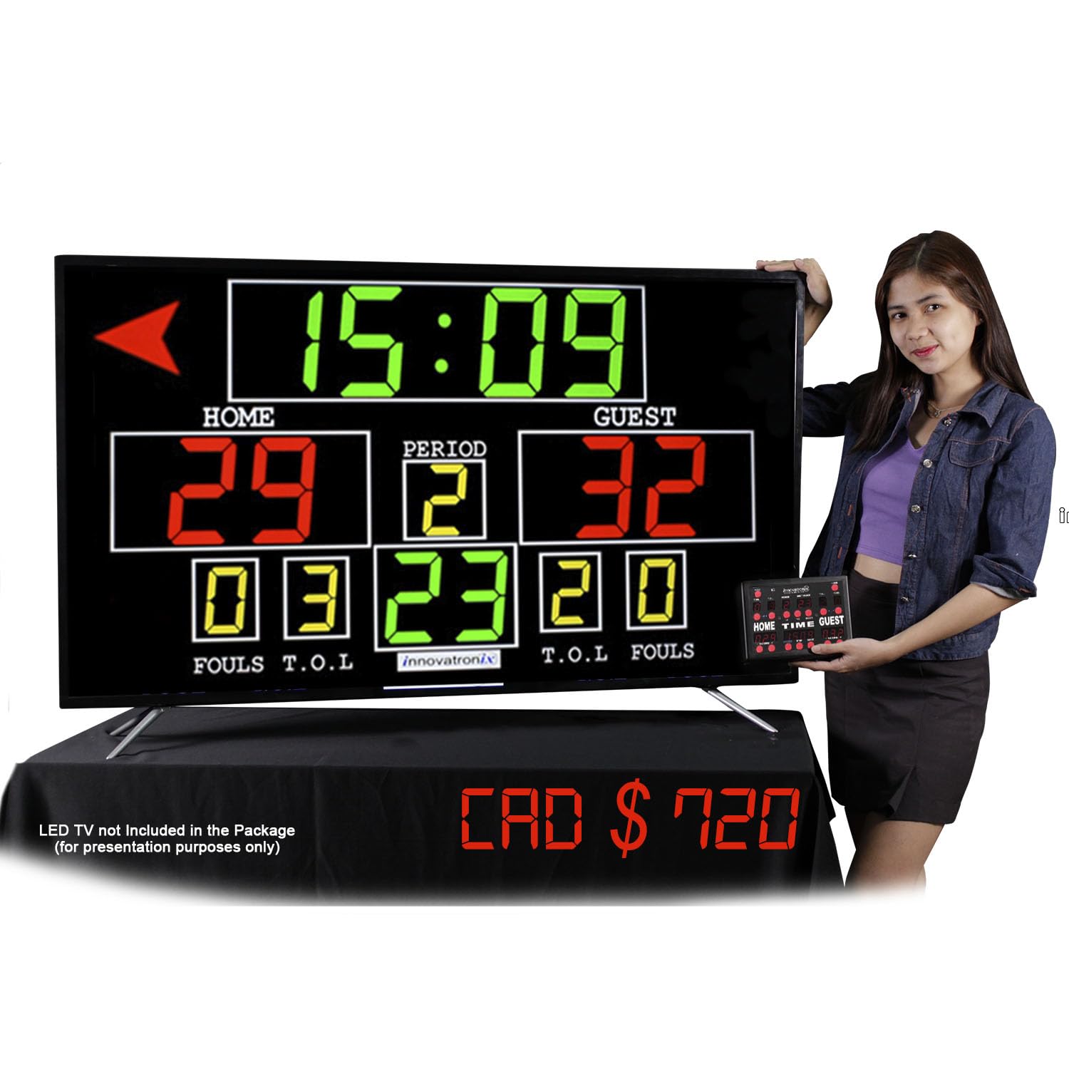 Innovatronix Electronic Basketball Scoreboard - Controller with 8Meters ...