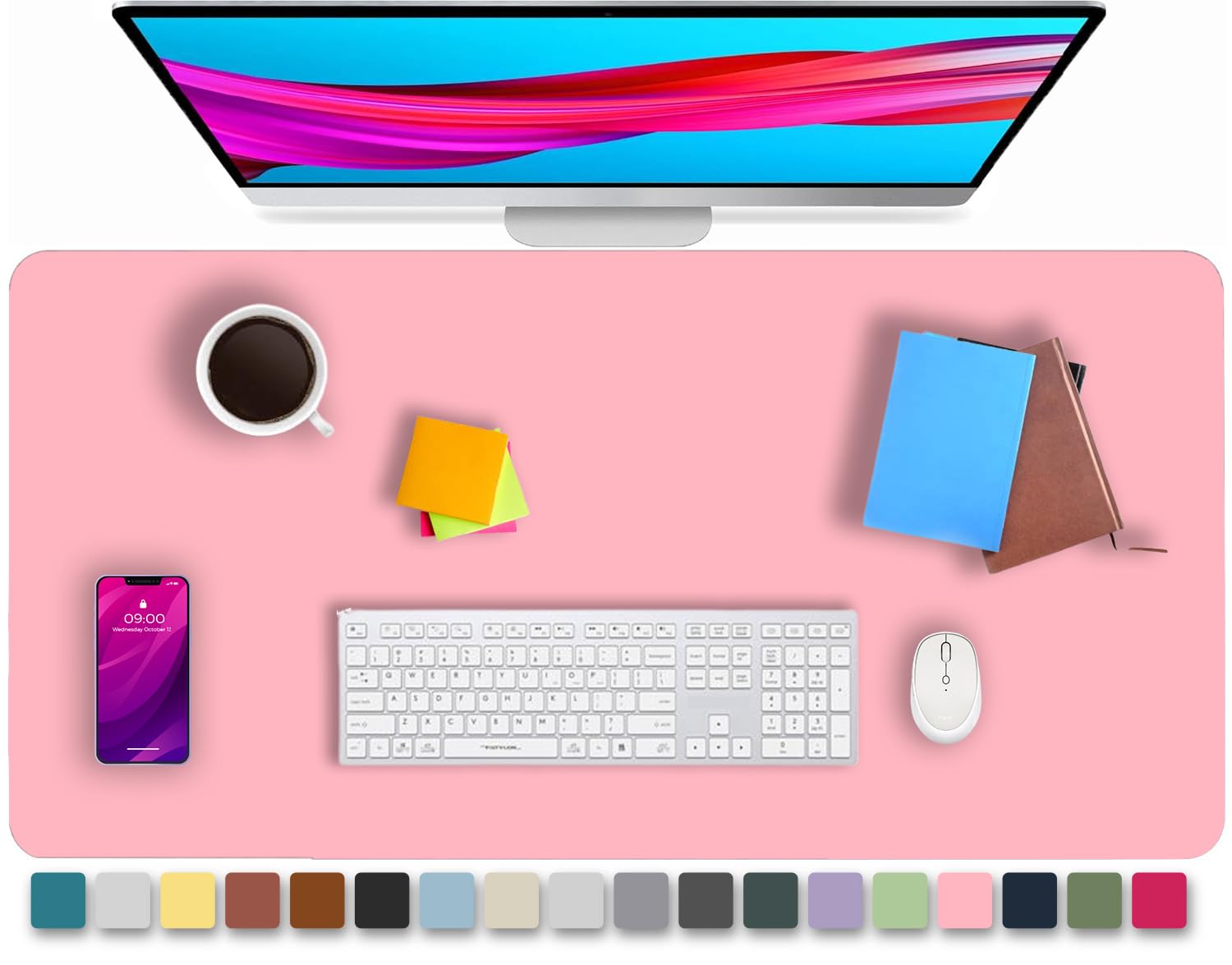 KKTECH Leather Desk Pad, Non-Slip, Mouse Pad, Premium Office Table ...