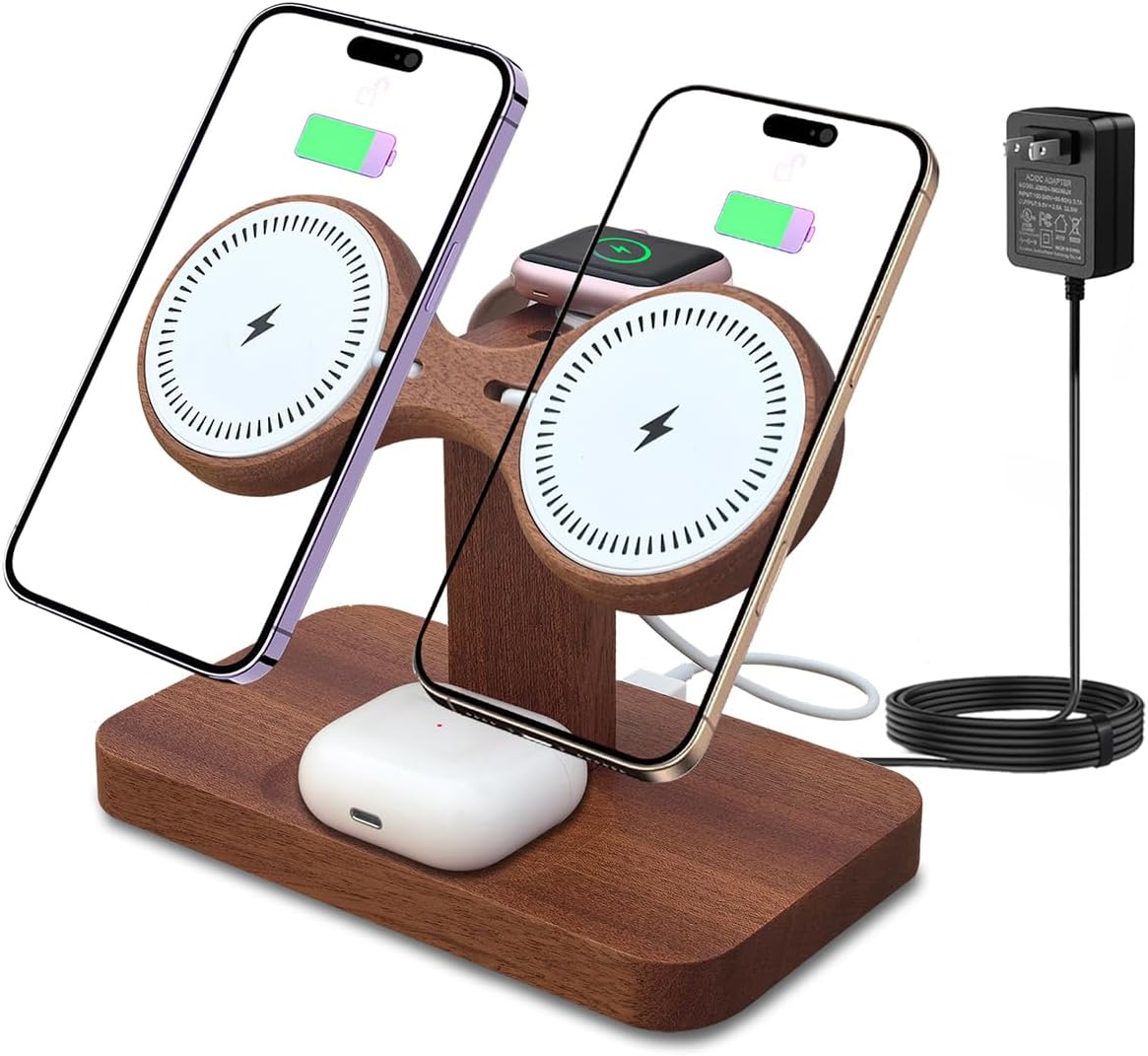 Amazon.com: Xunhomon Dual Phone Charging Station Compatible with ...