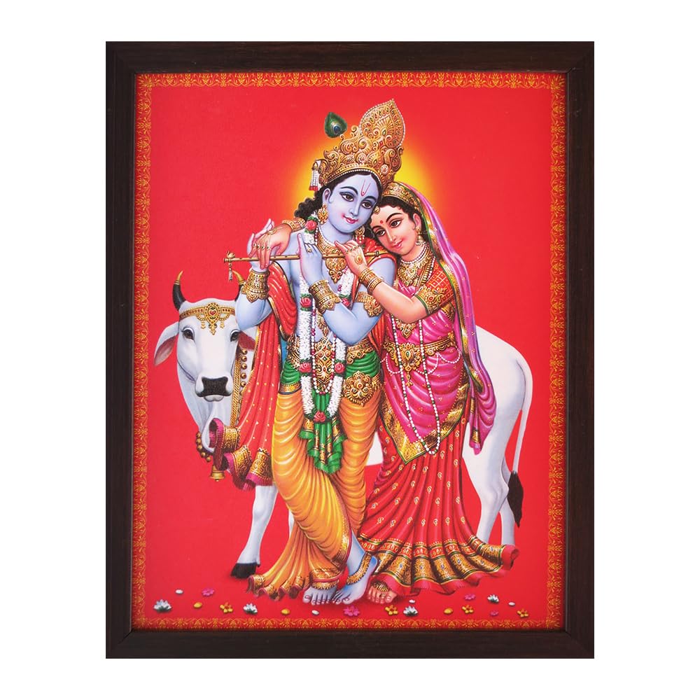 Buy Krishna Photo Frame For Wall, Krishna Wall Decor, Hindu Decorations ...